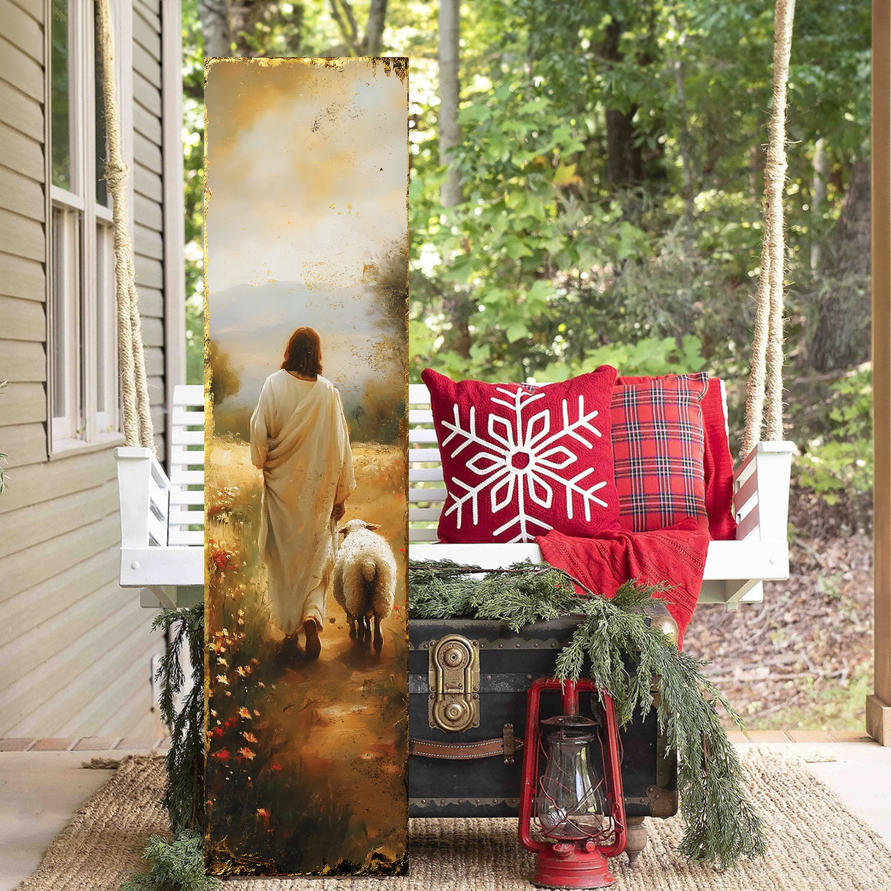 The Holiday Aisle® Jesus Christ Porch Sign | Religious Front Porch ...