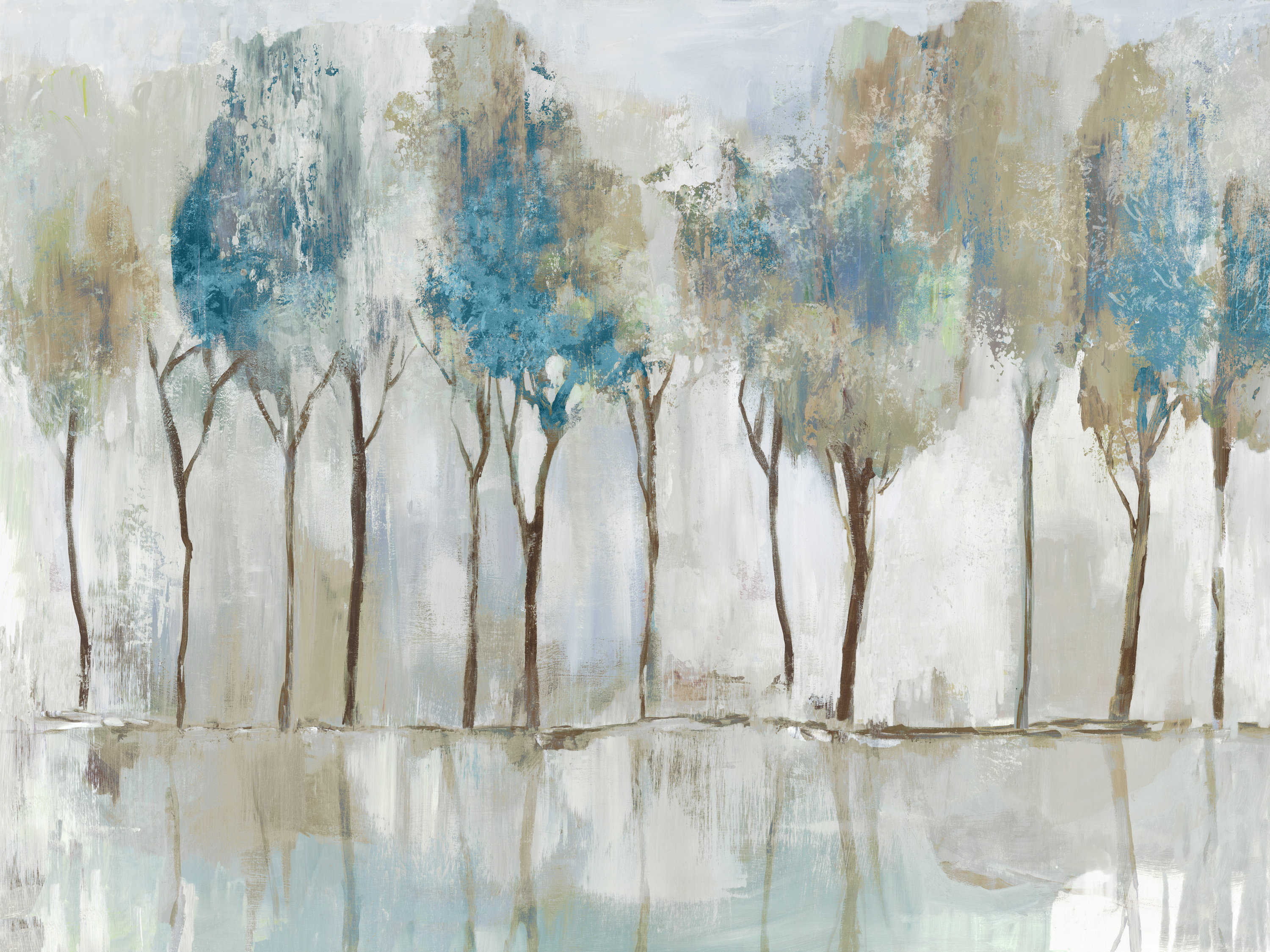 Winston Porter Tall Indigo Trees On Canvas by Allison Pearce Print ...