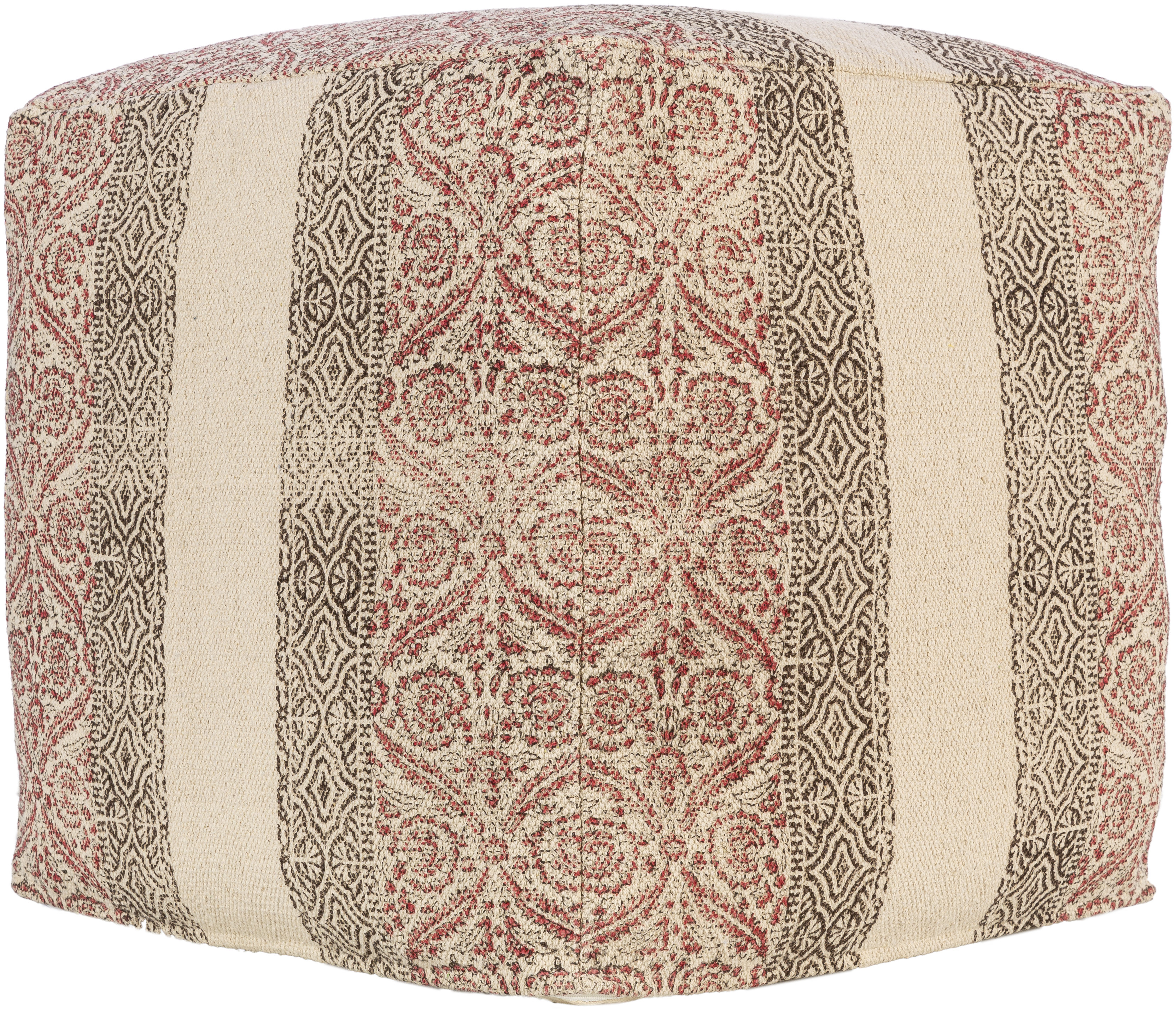 Bungalow Rose Orlah 18'' Wide Square Damask Pouf Ottoman & Reviews ...