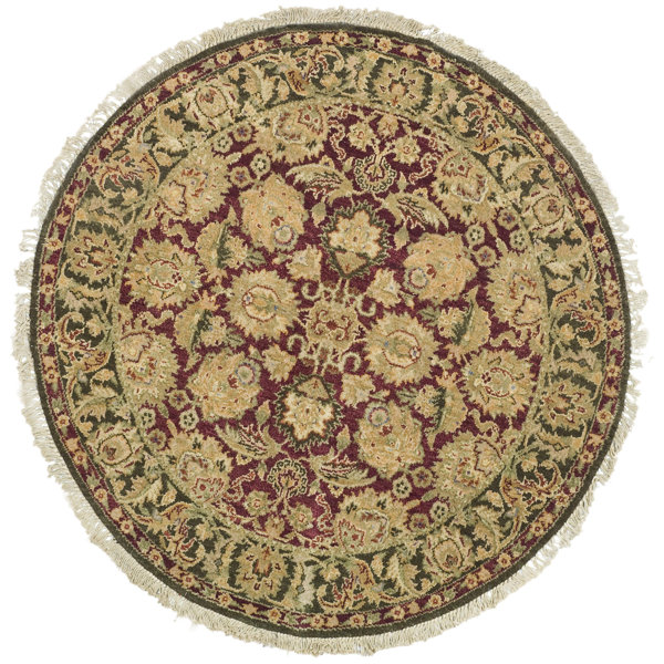Birch Lane™ Icaria Wool Burgundy/Green Rug | Wayfair