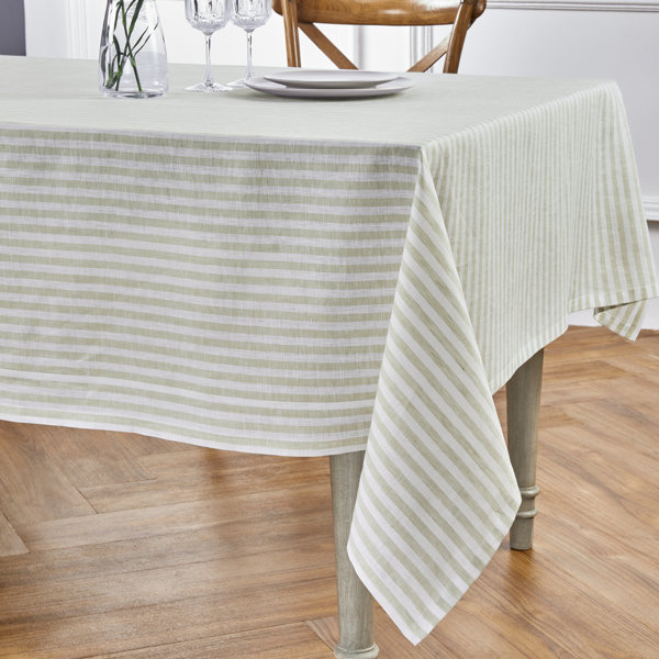 Solino Home Amalfi Stripe - 100% Pure Linen Tablecloth | Wayfair