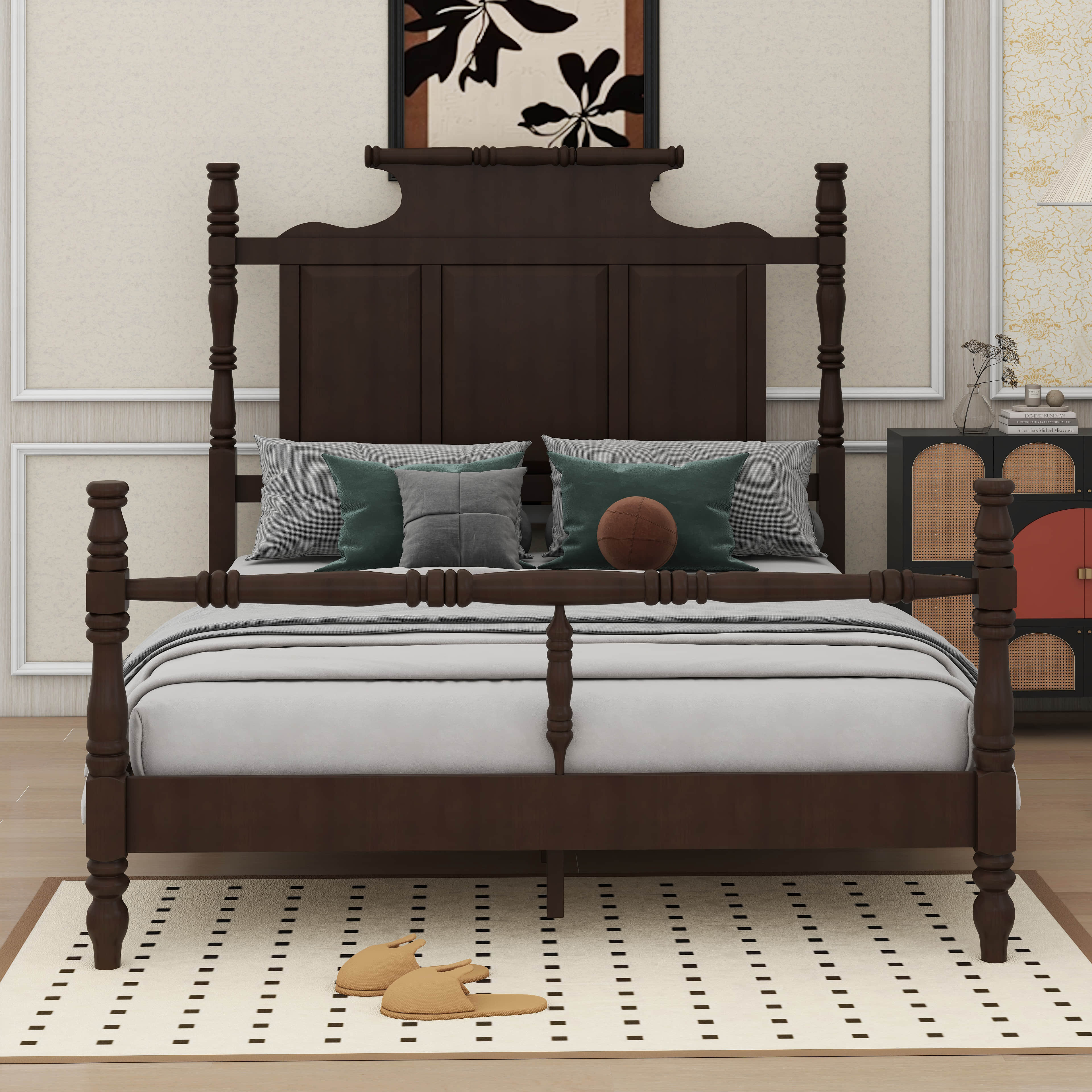 Alcott Hill Country Style Wood Four Poster Platform Bed - Wayfair Canada