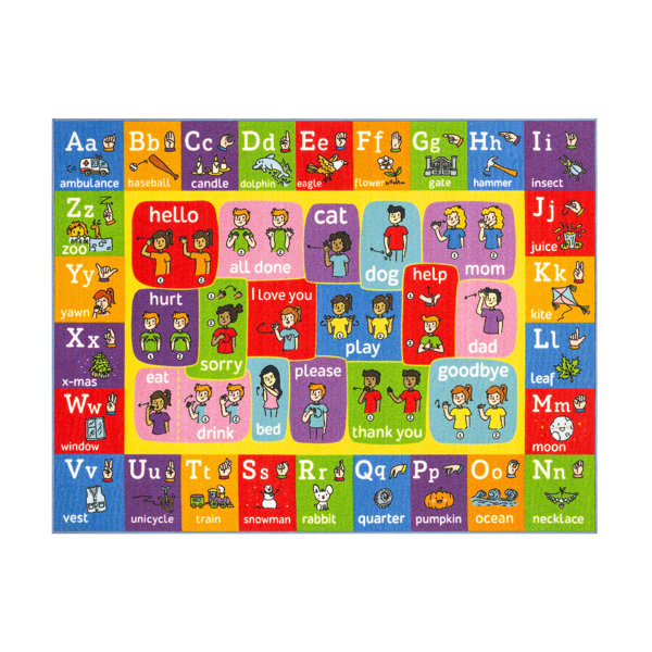 Zoomie Kids ABC Alphabet ASL Sign Language Learning Game Play Non Slip ...