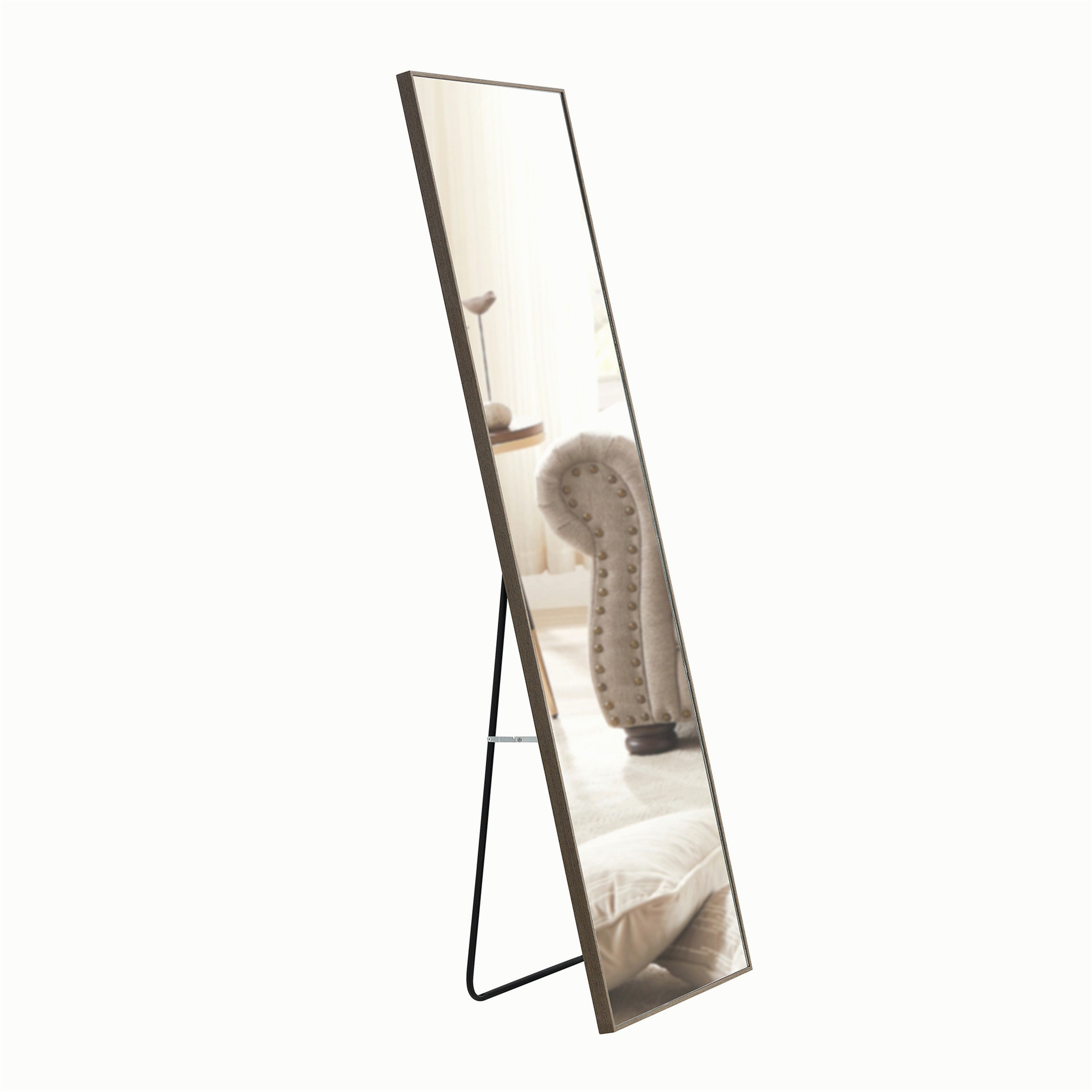 Ebern Designs Sophisticated Solid Wood Frame Full-Body Mirror for ...