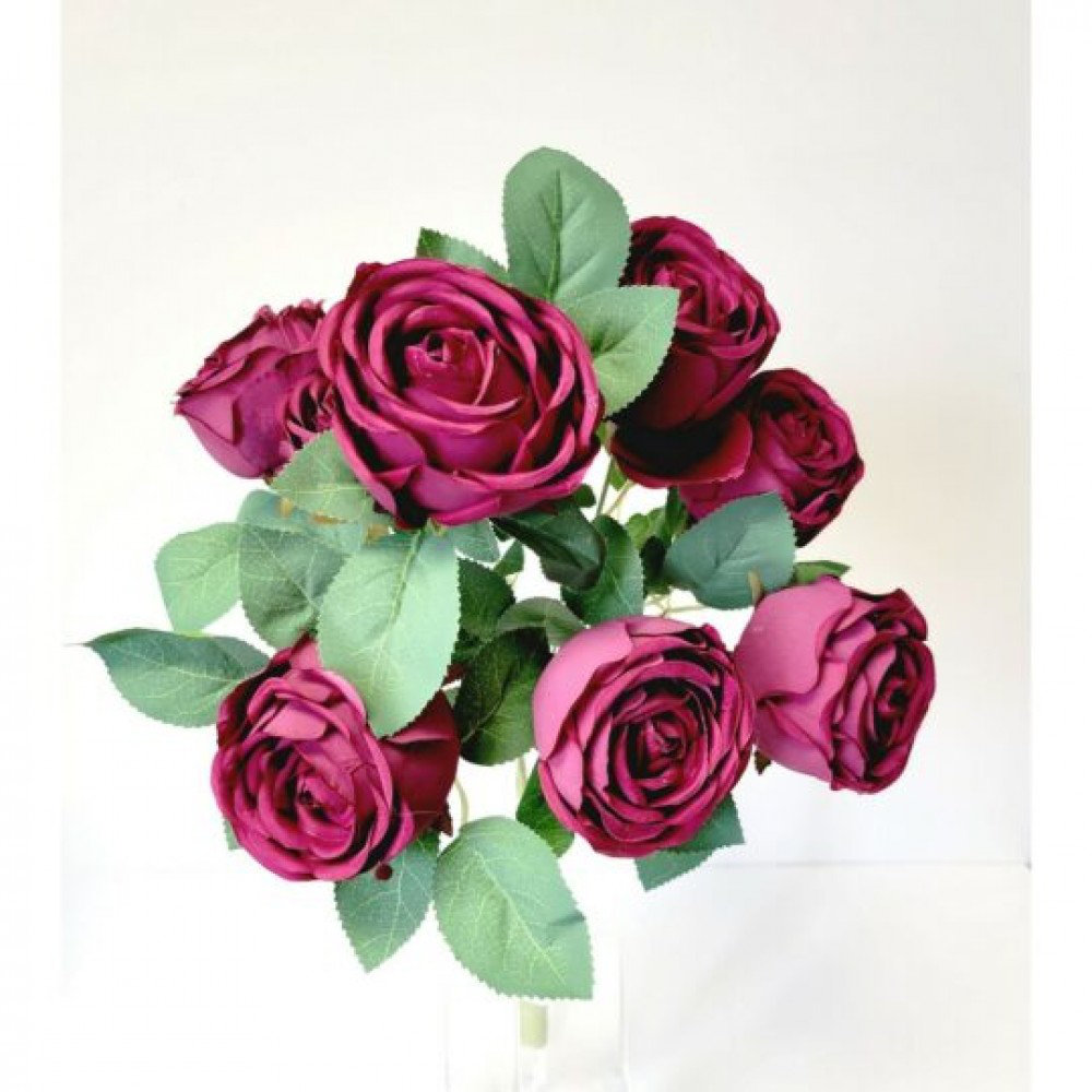 Primrue Burgundy Rose Bush Artificial Flowers - Wayfair Canada