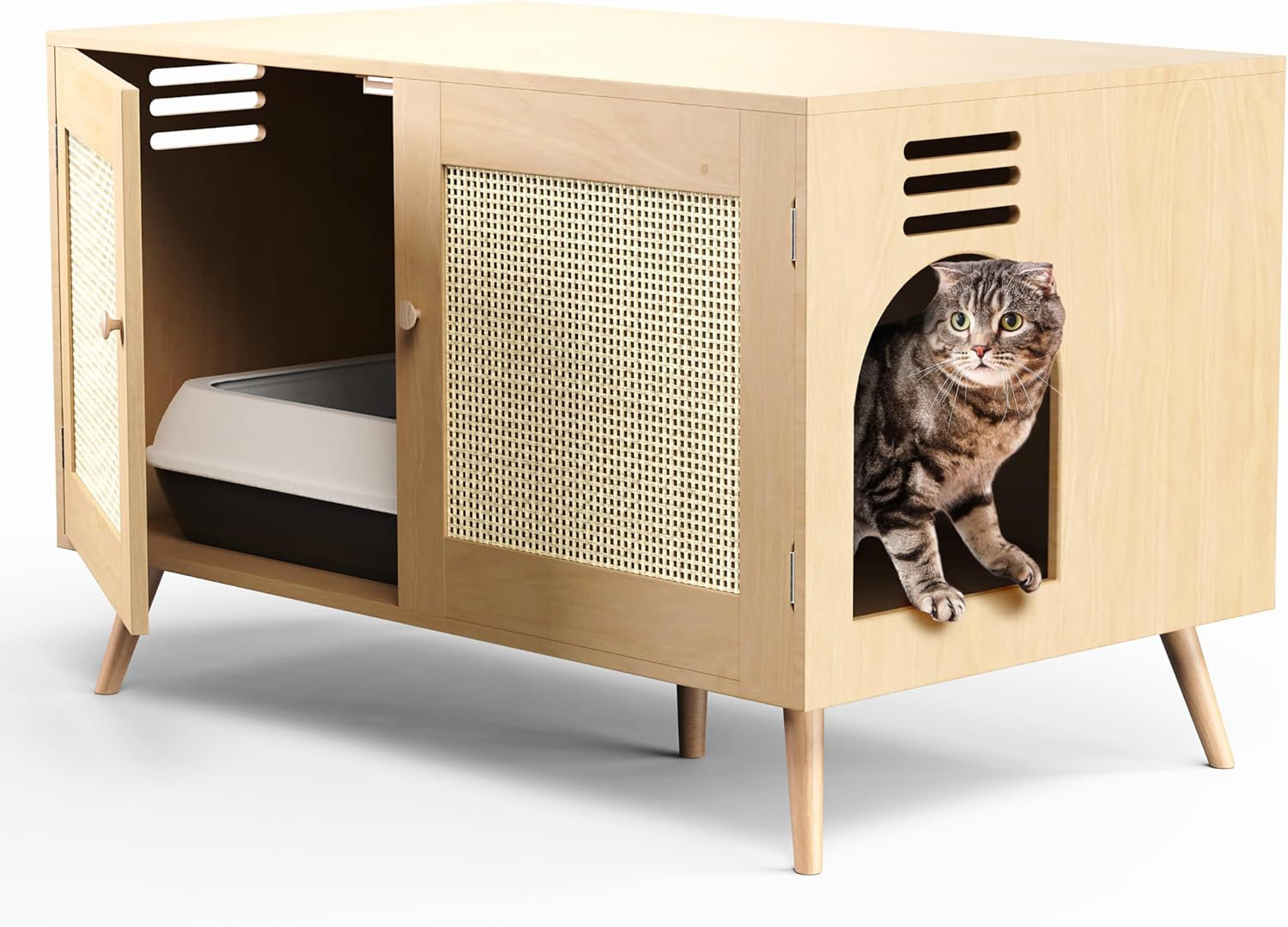 Tucker Murphy Pet™ Hidden Cat Litter Box Furniture Cat Cabinet With ...