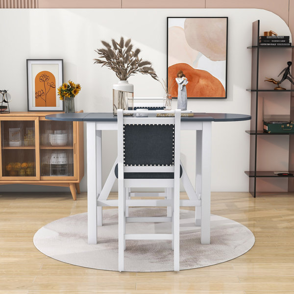 Red Barrel Studio® Llayton 3-Piece Counter Height Dining Set, Wood ...