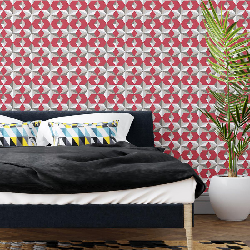 George Oliver Stars 8.5' L X 24" W Smooth Peel and Stick Wallpaper Roll ...