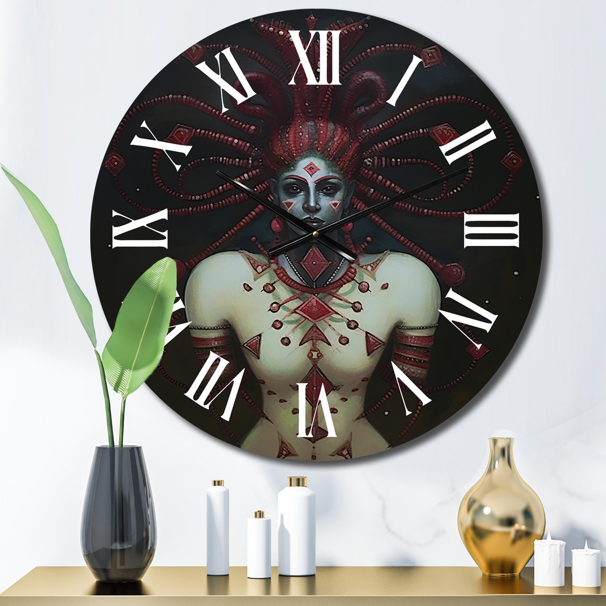 Design Art Lady Erzulie Yoruba African Goddess Of Love Metal Wall Clock ...