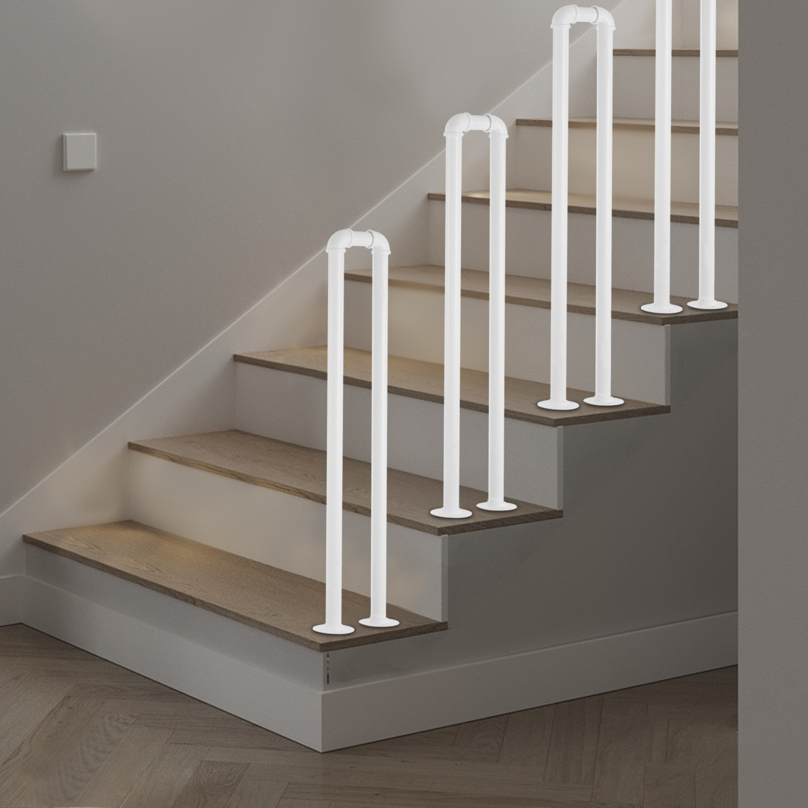 FRONG U-Shaped Metal White Stair Handrail - Wayfair Canada