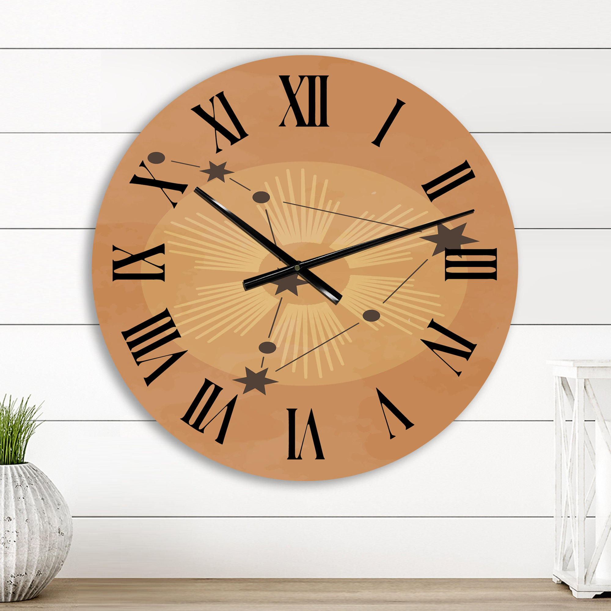 East Urban Home Vicko Astrological Geometry Shapes V Wall Clock ...