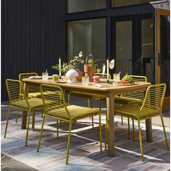 Neighbor Powder Coated Steel Outdoor Stackable Dining Side Chair with ...