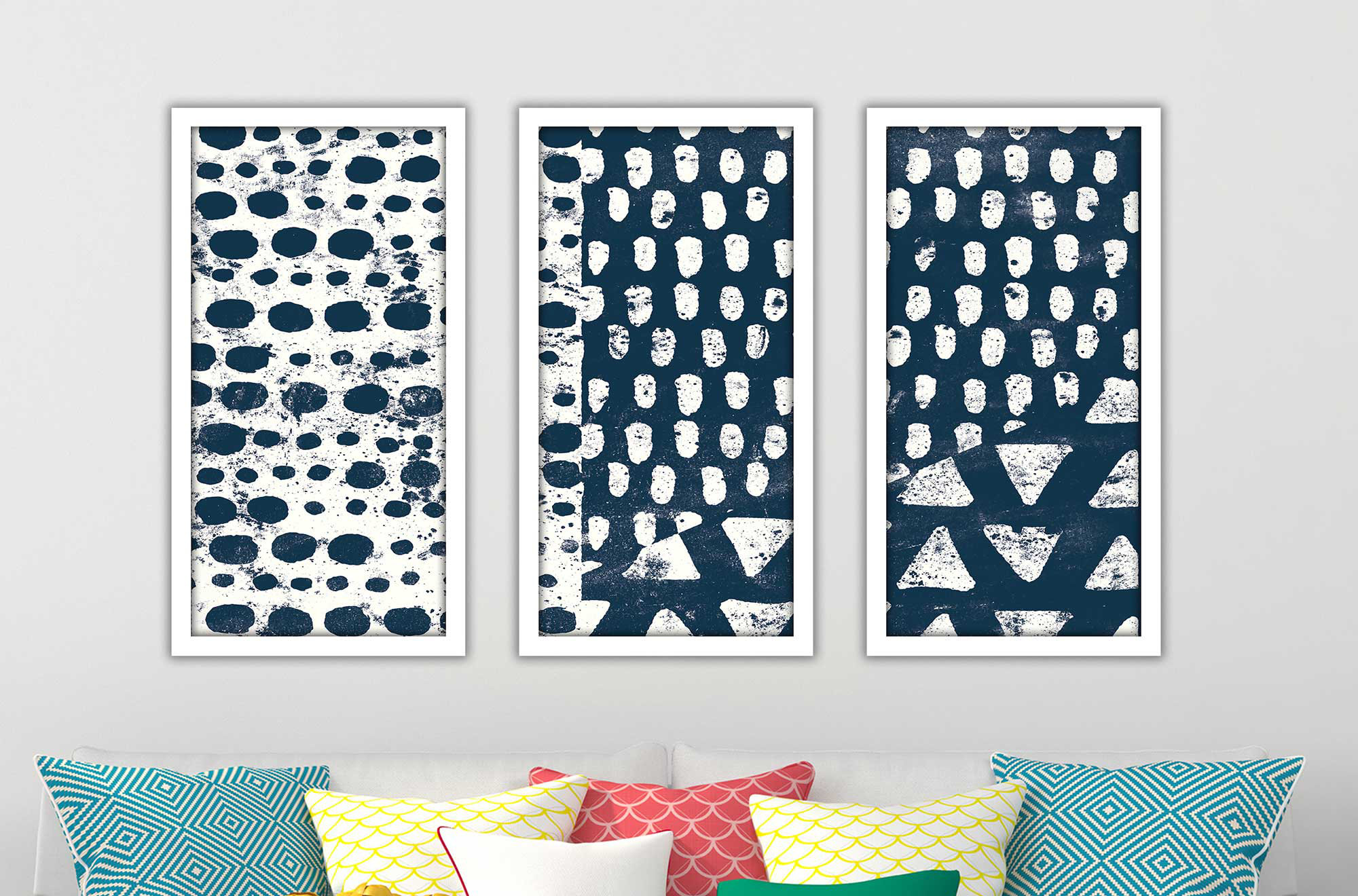 Williston Forge Mark Making Tile III - 3 Piece Picture Frame Multi ...