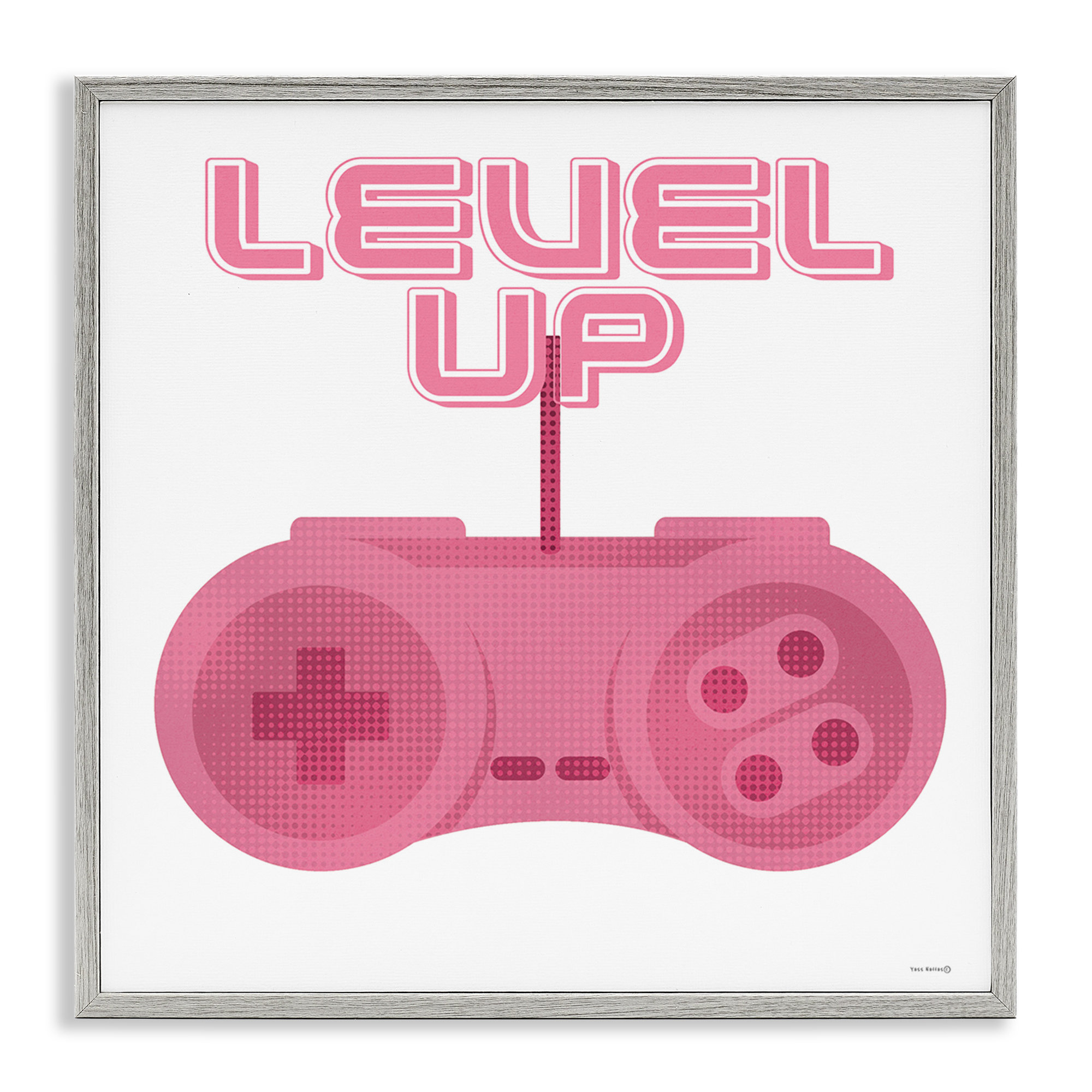 George Oliver Girl Gamer Pink Level Up Framed Giclee, design by Yass ...