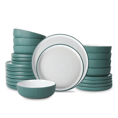 green dinnerware sets for 8