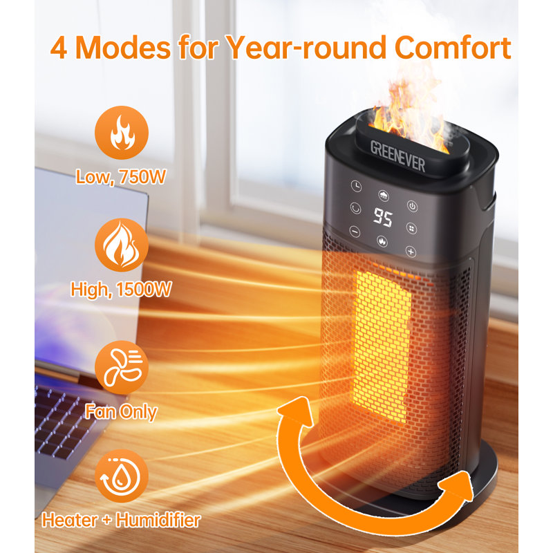 GREENEVER Space Heater Indoor with Humidifier, PTC Electric Heaters ...