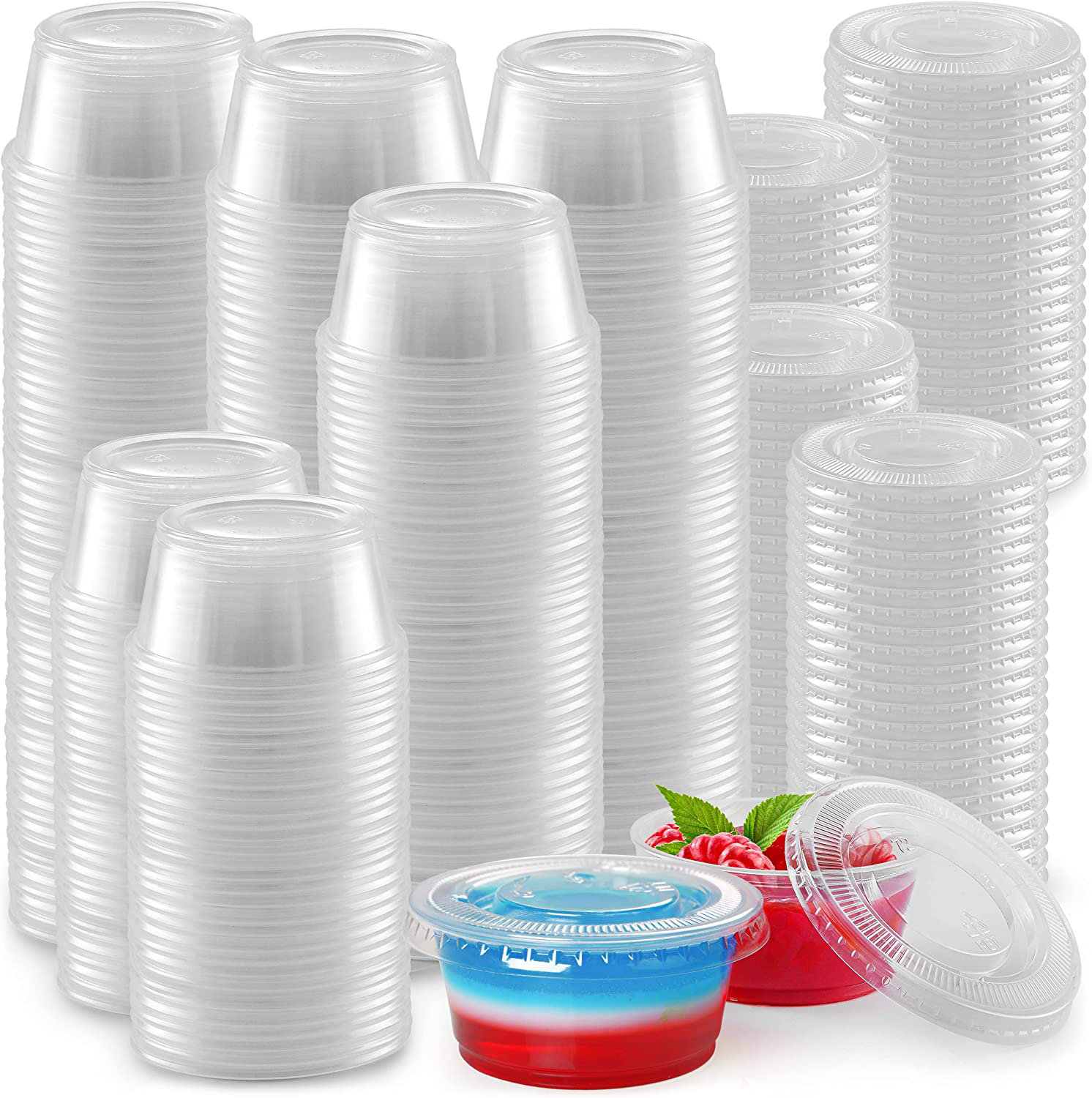 Zulay Kitchen Clear Jello Shot Cups With Lids (2 Ounce, 200 Cups) | Wayfair
