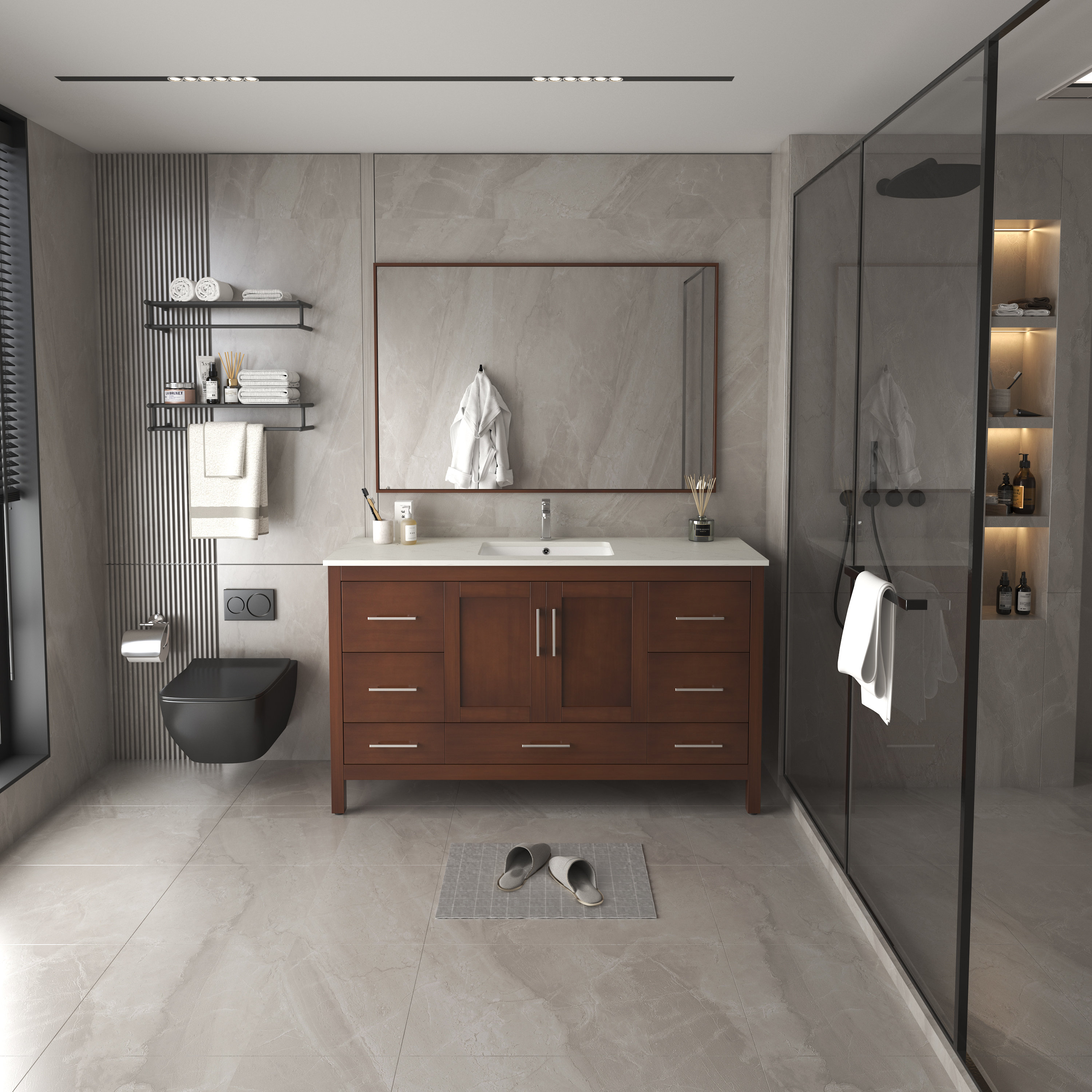 Red Barrel Studio® Semon 61'' Free Standing Single Bathroom Vanity with ...