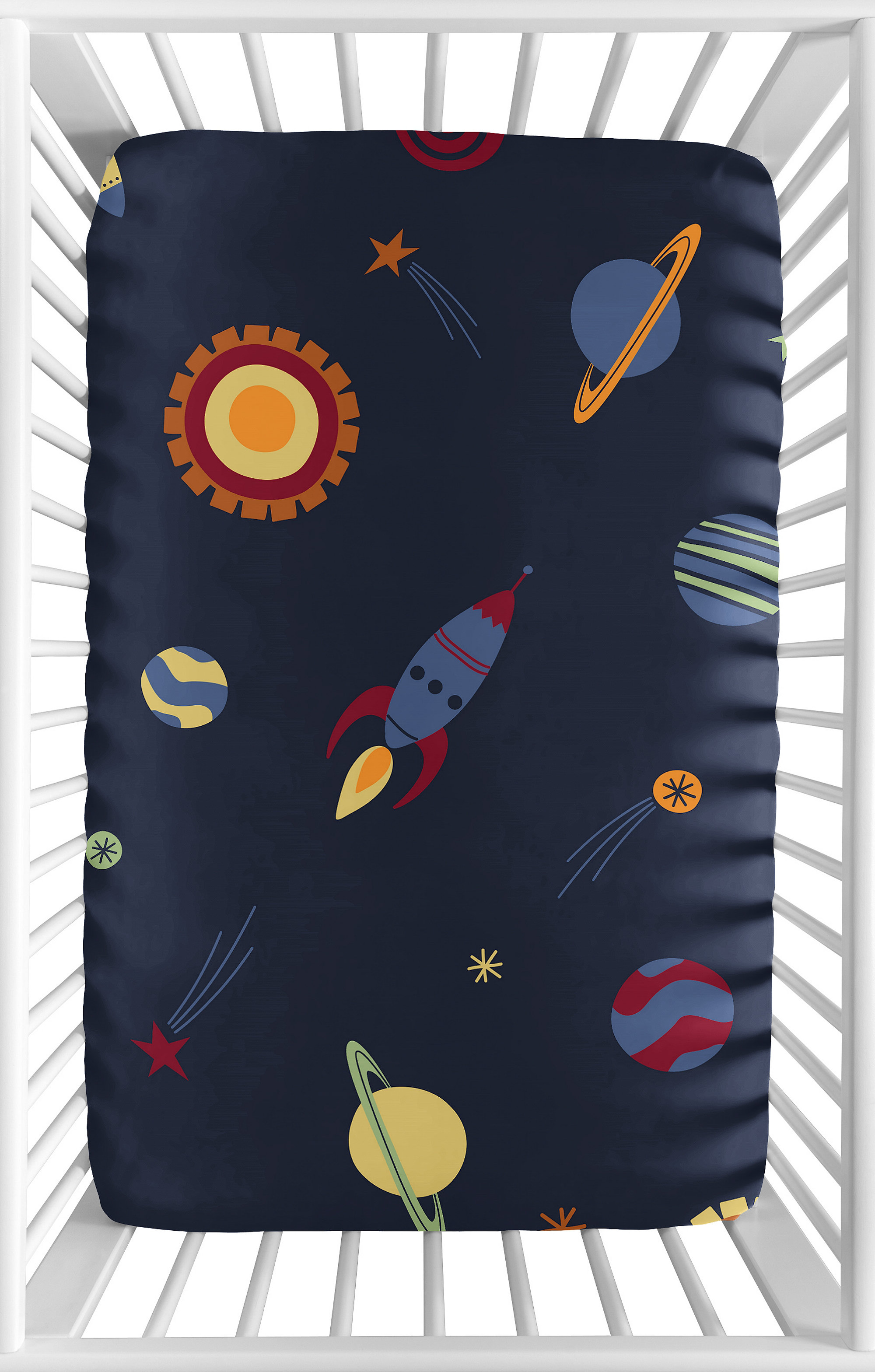 Sweet Jojo Designs Space Galaxy Mini Fitted Crib Sheet & Reviews | Wayfair