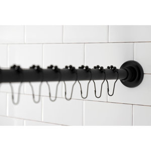 Matte Black Shower Curtain Rods You'll Love | Wayfair