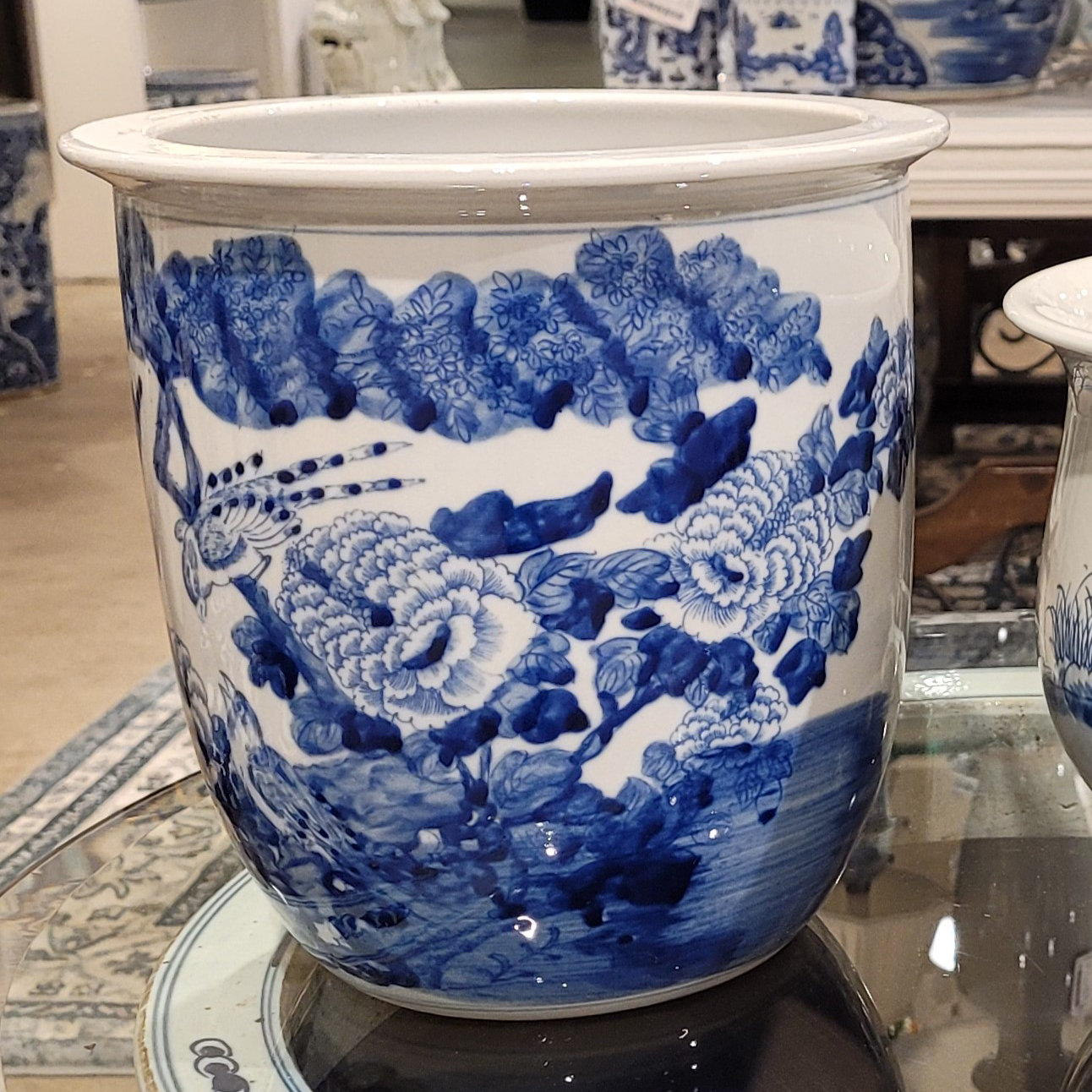 Danny's Fine Porcelain White/Blue Pot Planter | Perigold