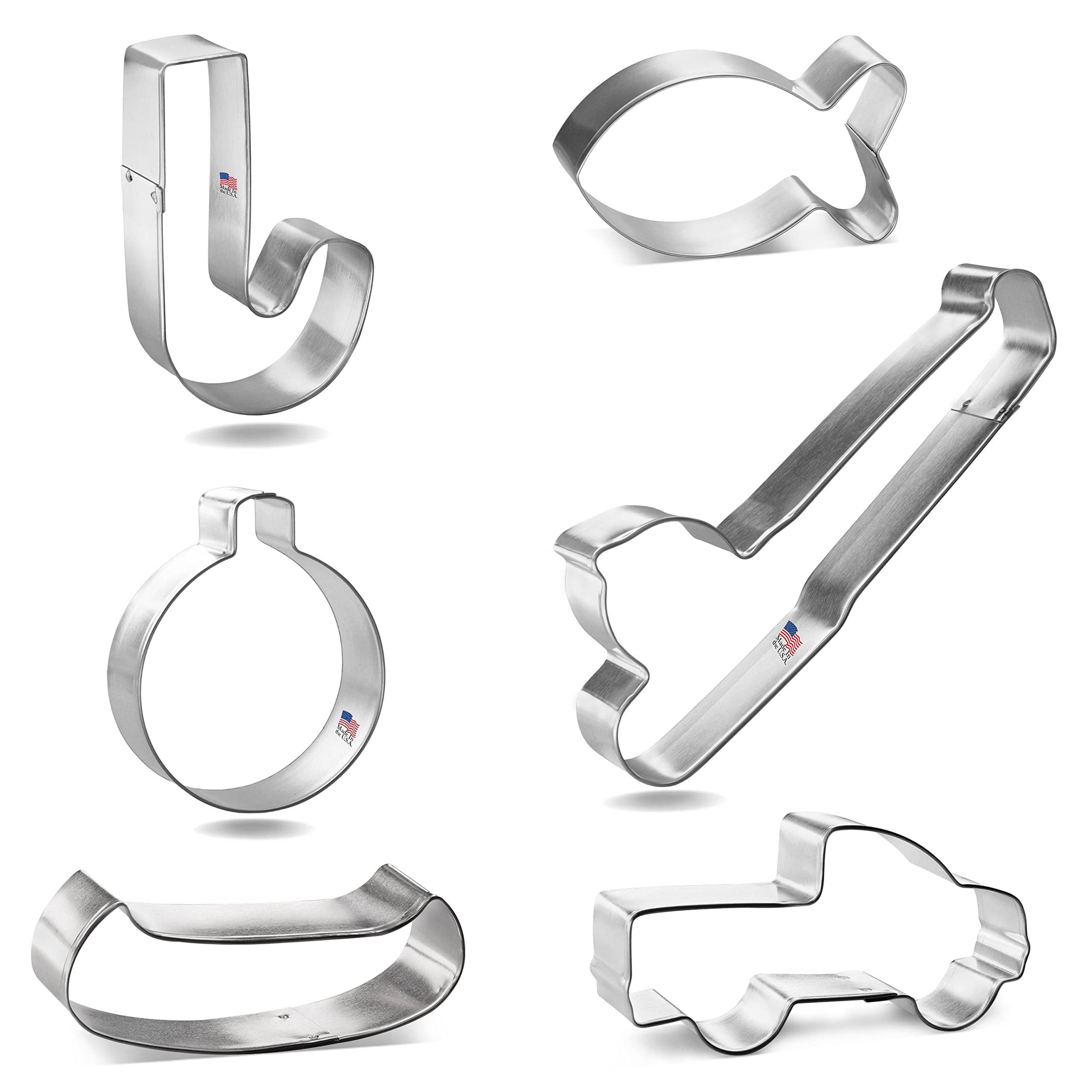 Cookiecutter.Com 6 Piece Fishing Cookie Cutter Set Fishing Pole ...