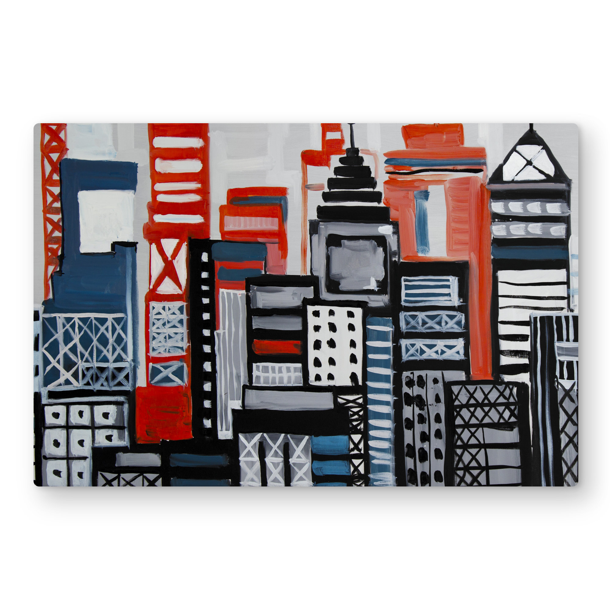 Begin Edition International Inc. Geometric Urban Landscape - Blue Metal ...
