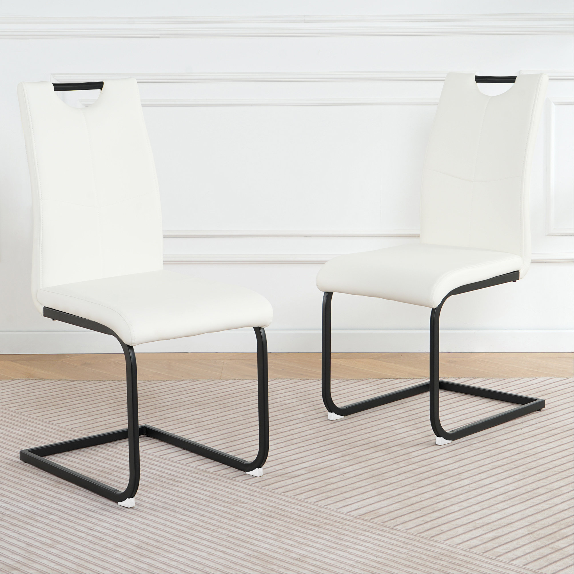 Brayden Studio Modern PU Dining Chair Living Room Chair Upholstered ...