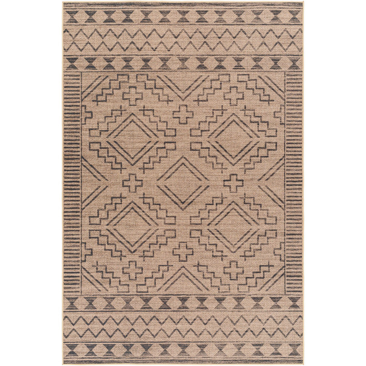 Union Rustic Morton Moroccan Tan and White Area Rug & Reviews | Wayfair