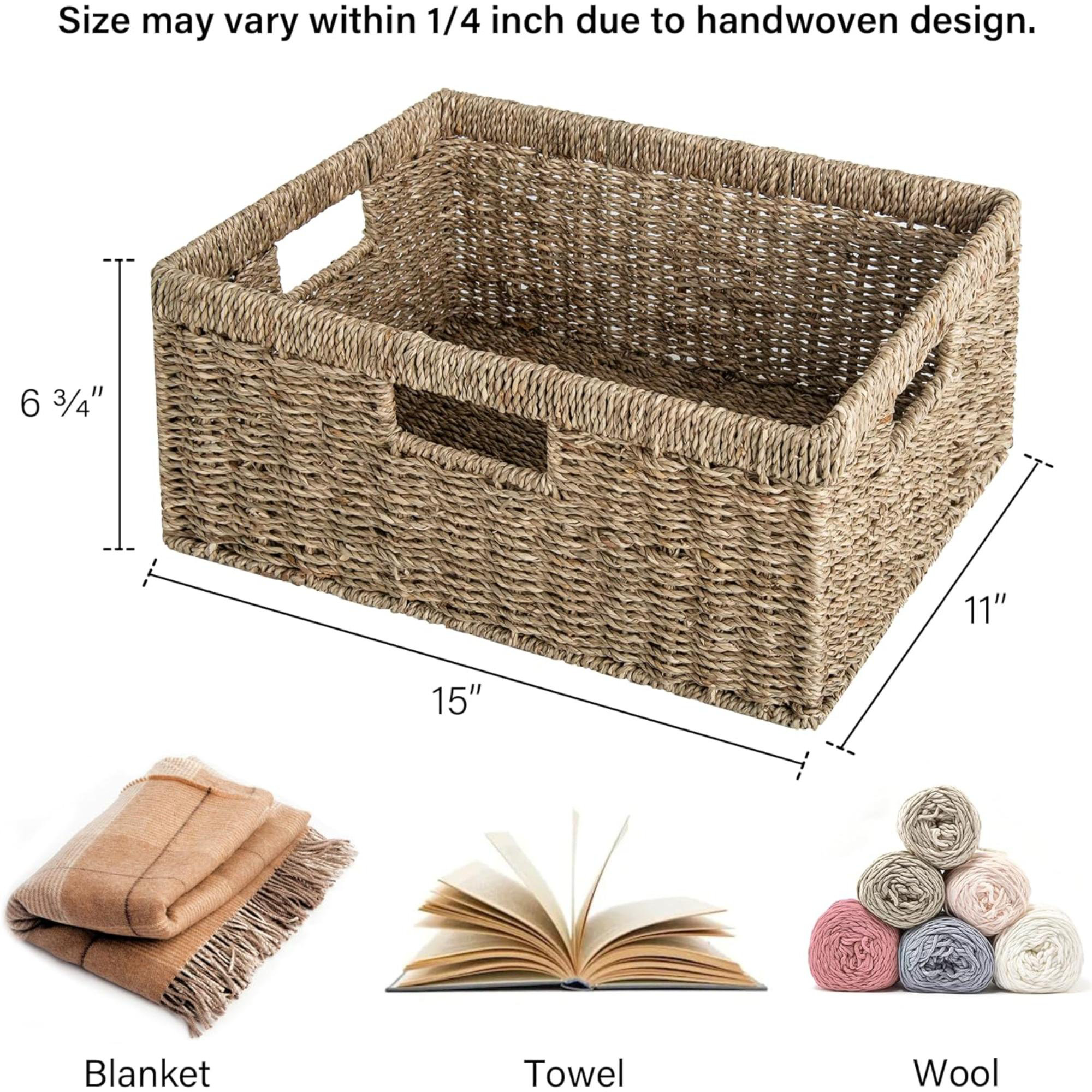 Highland Dunes Jumbo Wicker Basket For Orgainzing, Seagrass Storage ...