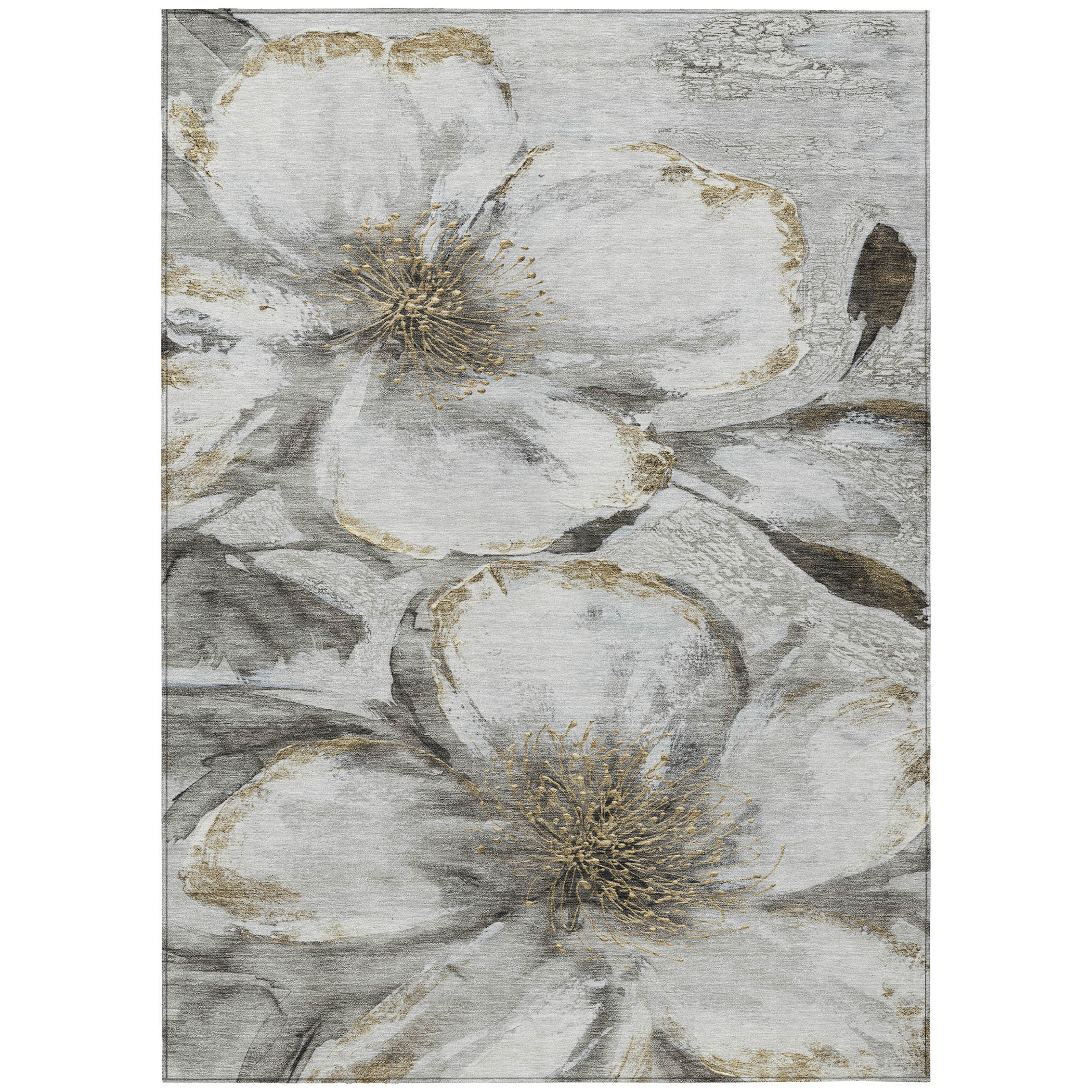 Bungalow Rose Machine Washable Indoor/Outdoor Xhevrie Silver Rug | Wayfair