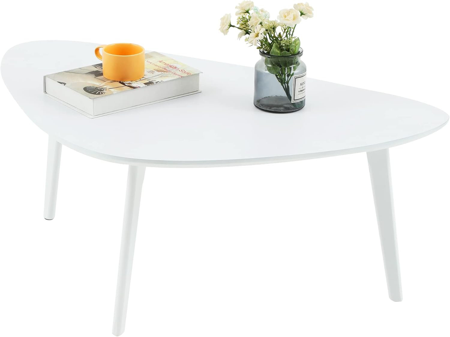 George Oliver Small Oval Coffee Table For Small Space,Simple Modern ...