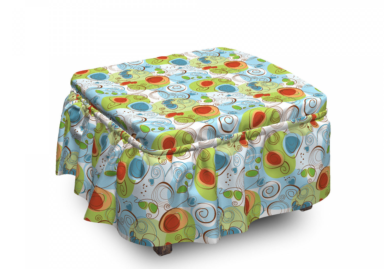 East Urban Home Funky Whimsical Doodle Swirls 2 Piece Box Cushion ...