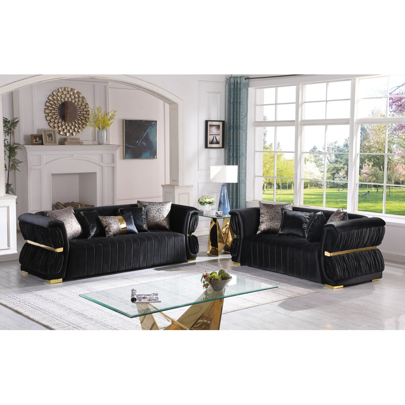 Mercer41 Xael 2 - Piece Velvet Living Room Set | Wayfair