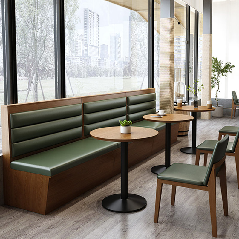 Visual card holder Retro Simple Restaurant Cafe Upholstered Benches ...