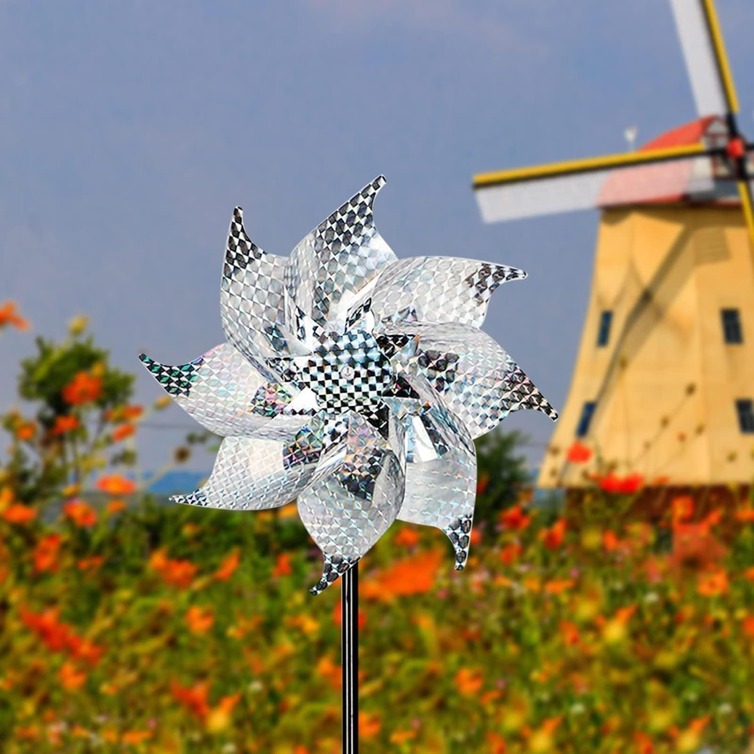 Arlmont & Co. 15 Pack Reflective Pinwheels with Stakes | Wayfair