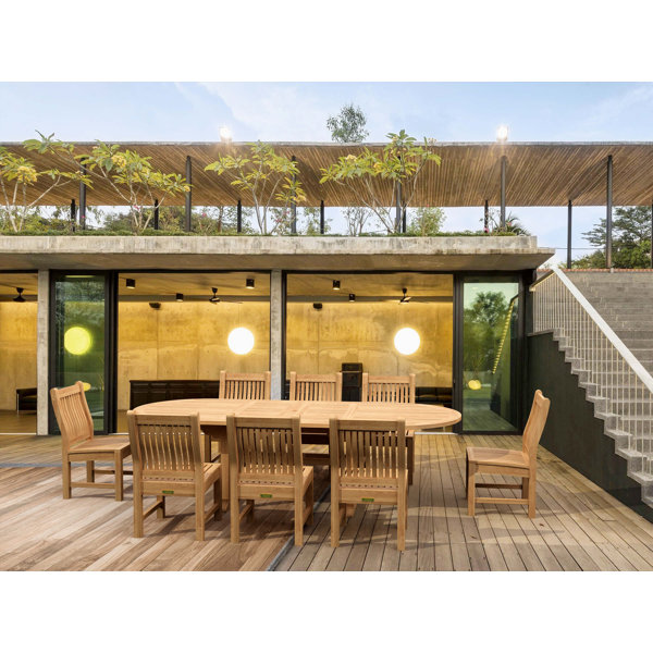 Arlmont & Co. Kia 9 Piece Teak Dining Set - Wayfair Canada