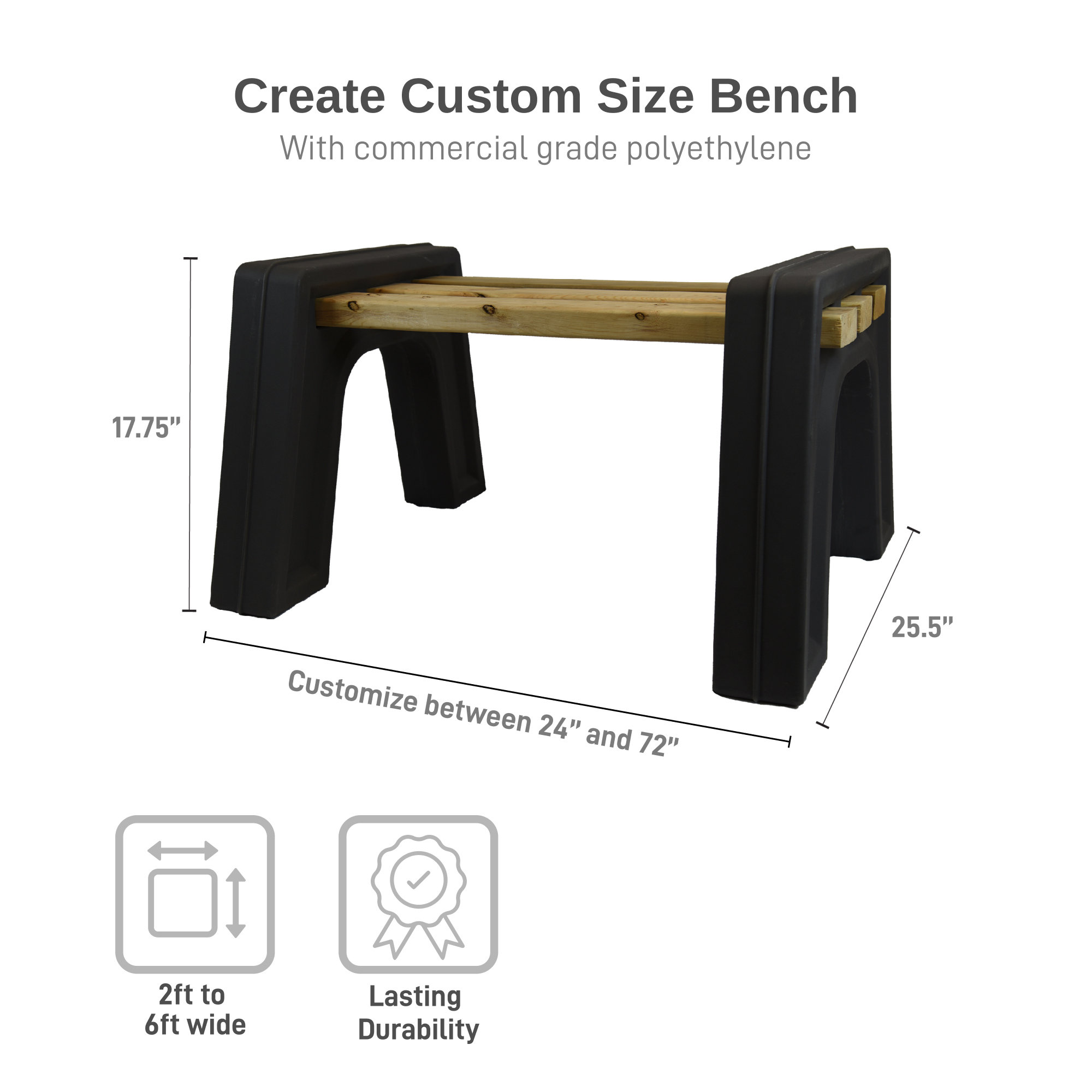 RTS Companies Outdoor Garden Bench Ends - Wood and Screws Not Included ...