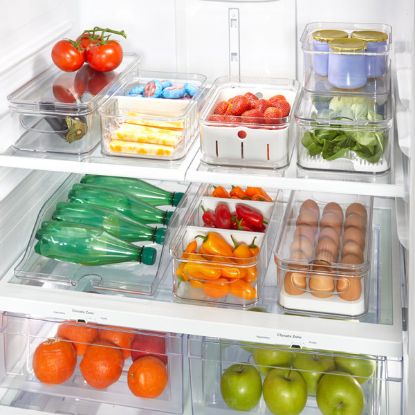 iDesign Crisp Pantry Divided Bin Plastic with Lid, Modular Stacking ...