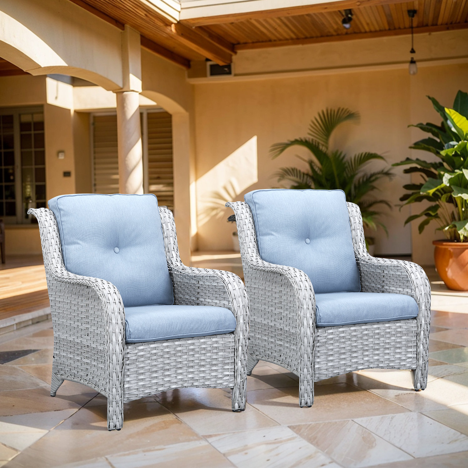 Wildon Home® Bonia Patio Chair with Cushions & Reviews | Wayfair
