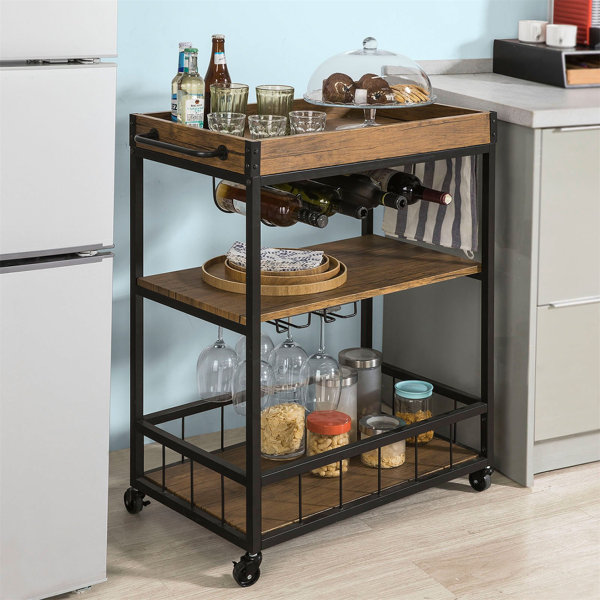 Williston Forge Telluride 79cm Wide Rolling Kitchen Trolley | Wayfair.co.uk