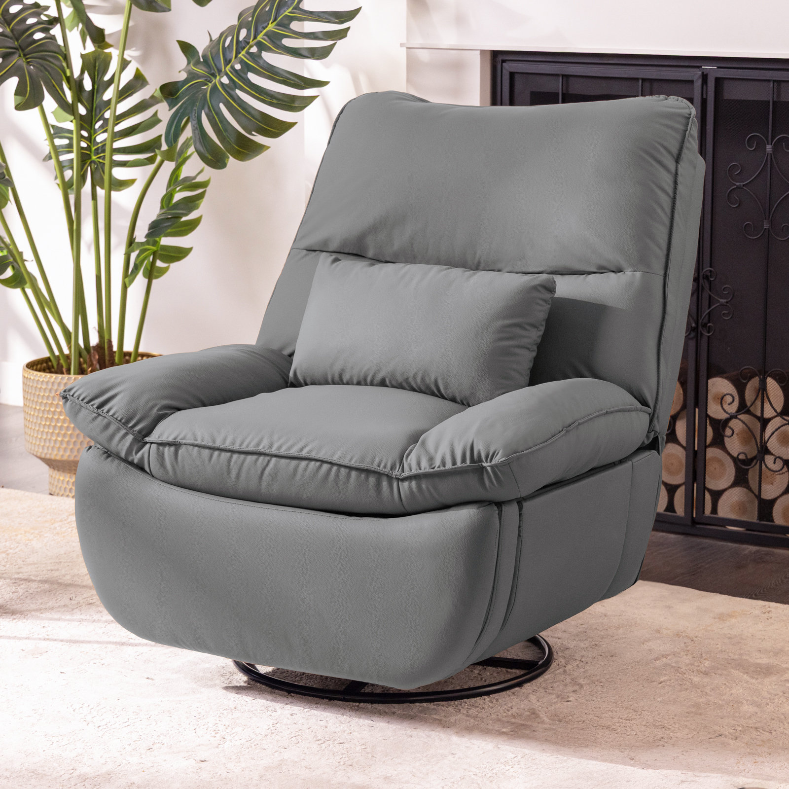 Latitude Run® 33'' Wide Contemporary Swivel Rocker Manual Recliner ...