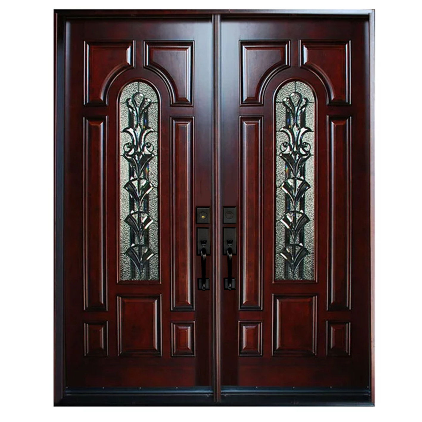 NEWBANG BGW Doors M280A Modern Door For Entry Crafted Mahogany In Dark ...