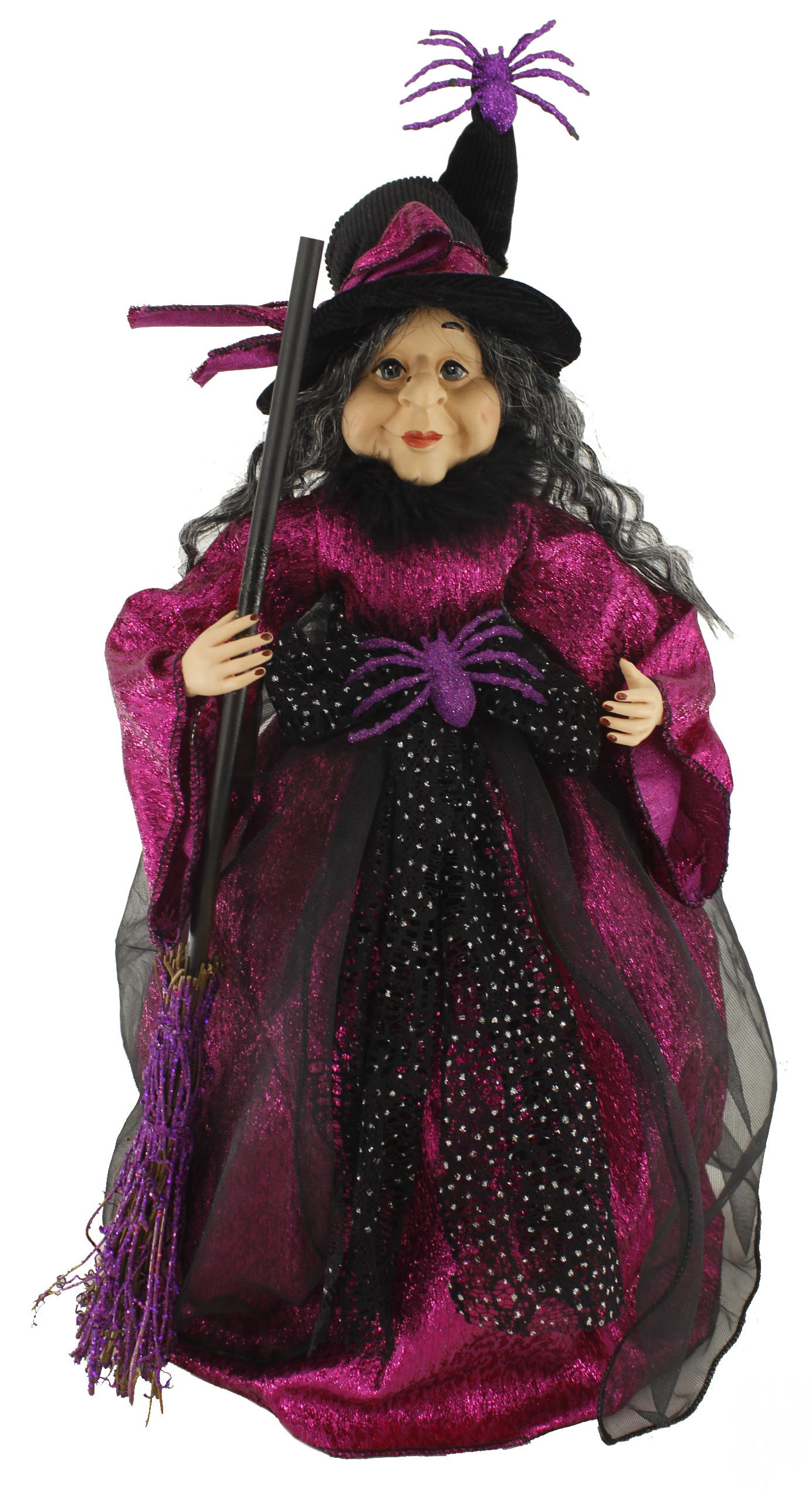 The Holiday Aisle® 18" Black, Pink & Purple Sparkle Witch & Reviews ...