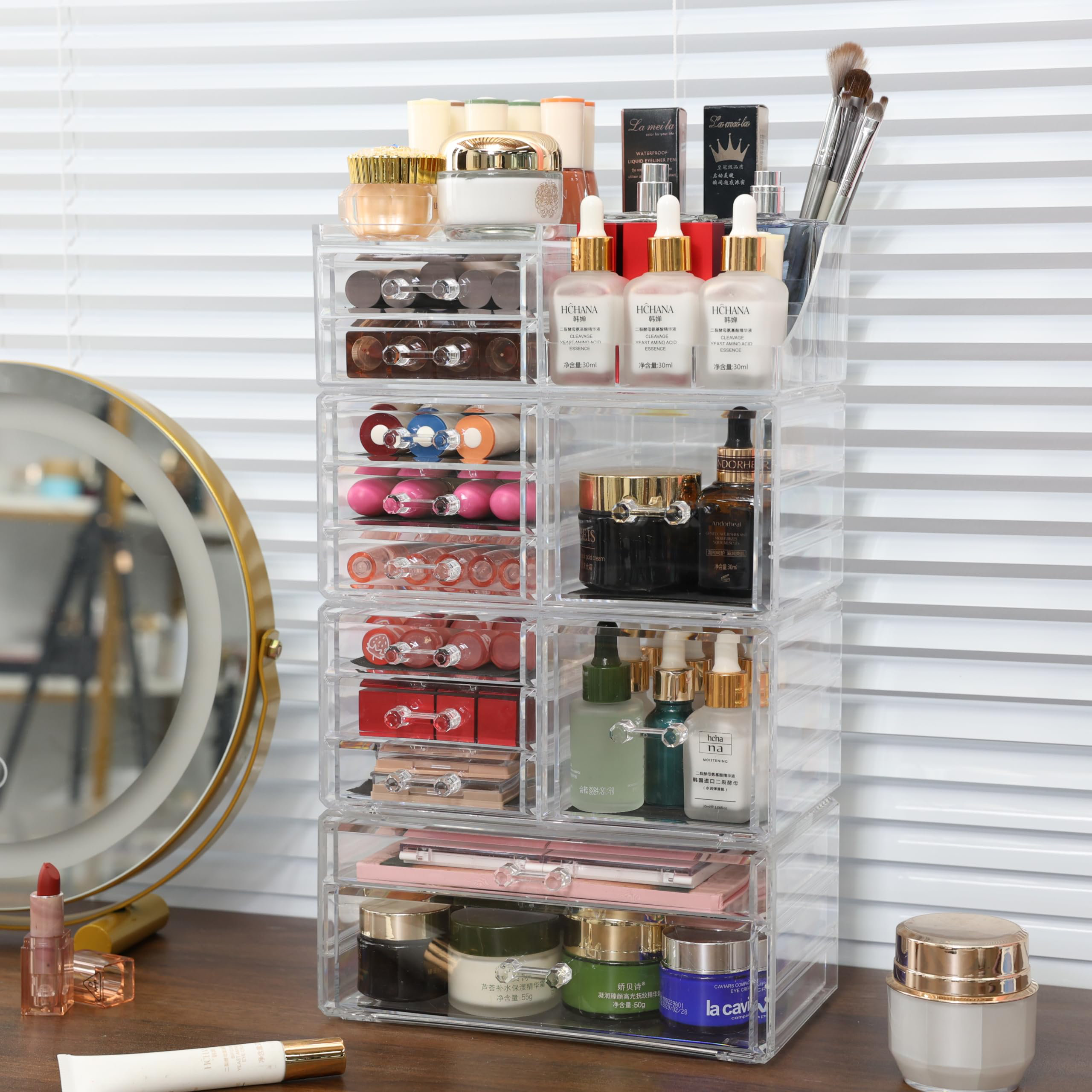 Hokku Designs Clear Cosmetic Organizer- Clear Organizer Bins And ...