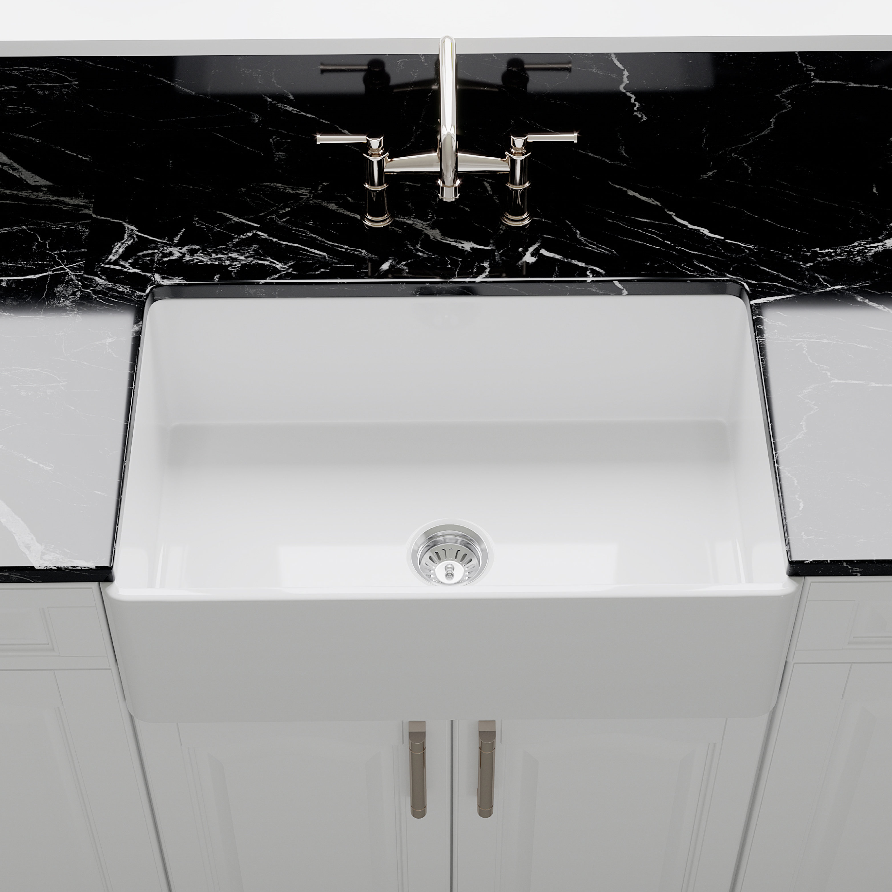 Crestwood 30" Crestwood Fireclay Kitchen Sink, Farmhouse Sink ...