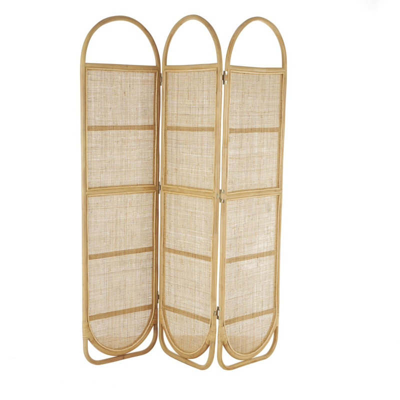 Bayou Breeze Boersma Rattan Woven Arched Oval 3 Panel Geometric ...