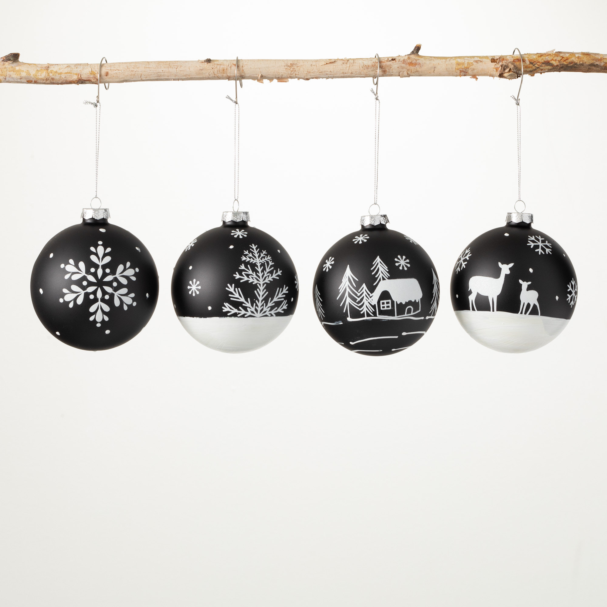 Mercury Row 4 Piece Silhouette Ball Ornament Set - Wayfair Canada