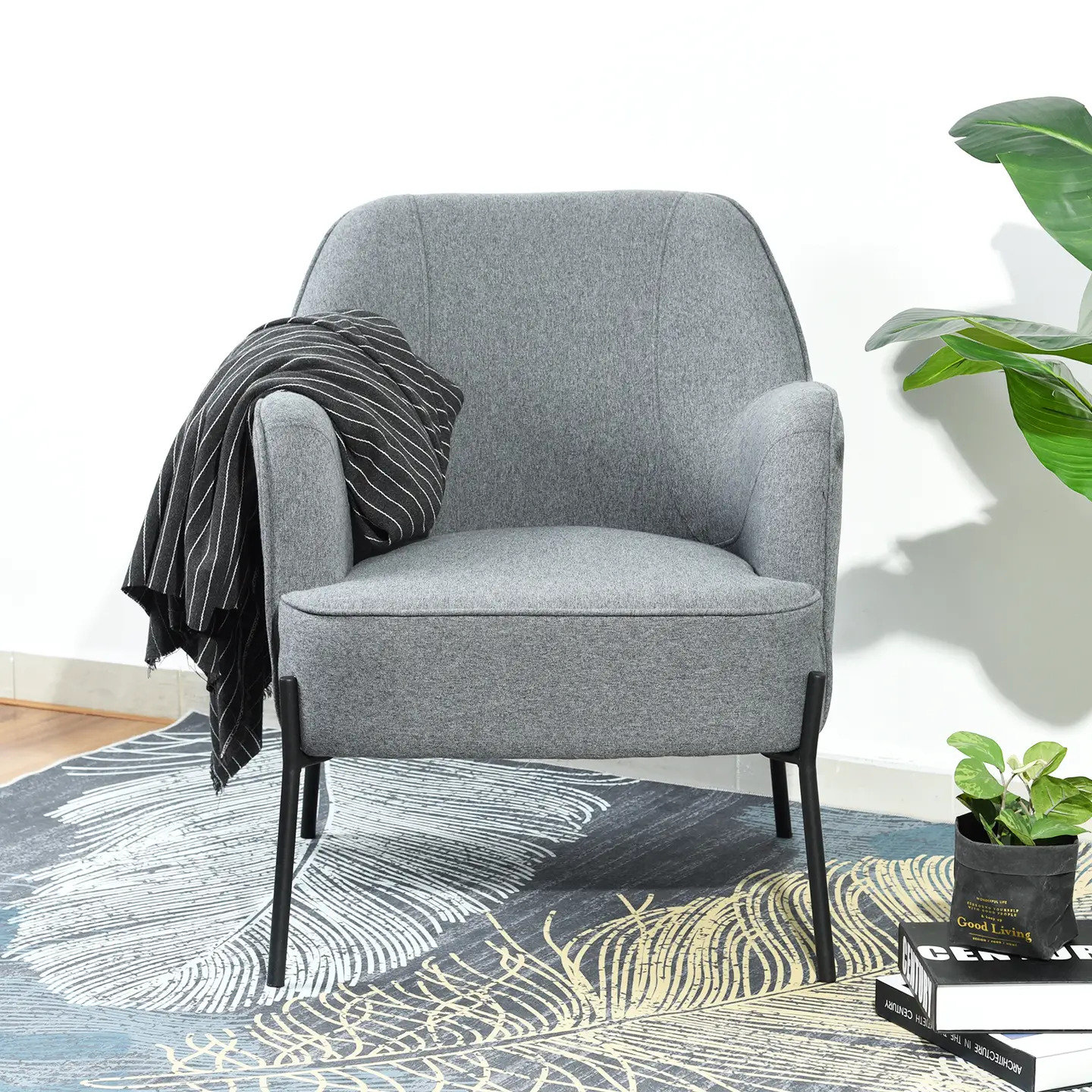 Latitude Run® Blue Fabric Accent Chair | Wayfair