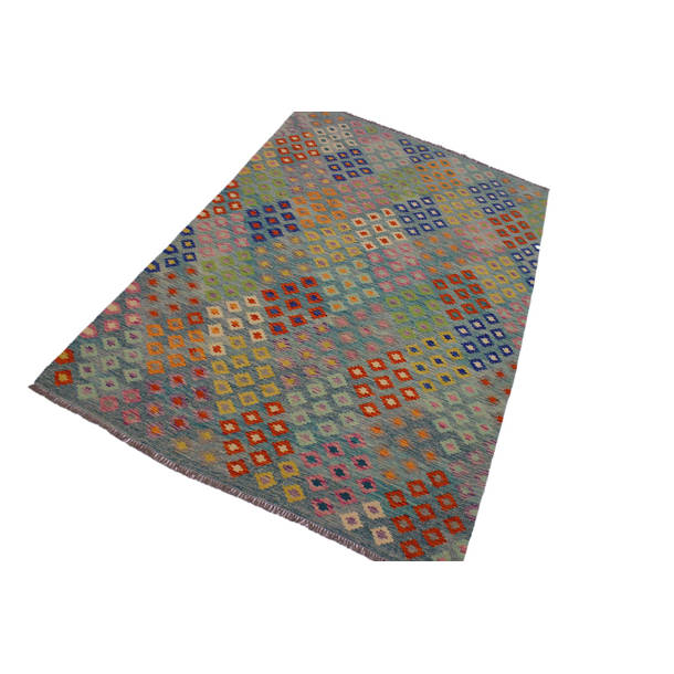 Isabelline Madee Geometric Handmade Rectangle 5'4" x 6'7" Wool Area Rug ...